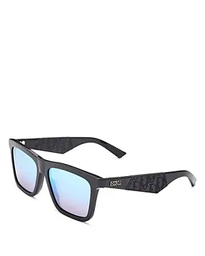 Dior Dior Geometric Sunglasses, 56mm Black/blue Mirrored Gradient