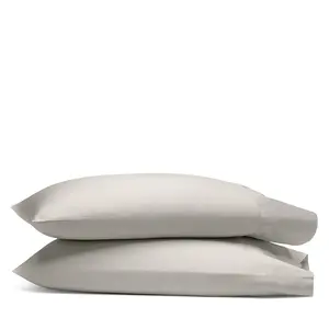 BOLL & BRANCH Signature Organic Cotton Hemmed Pillowcase Set, Standard - Oak