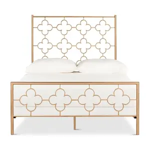 SAFAVIEH Morris Lattice 62.5 Metal Bed Queen - Antique Gold/multi