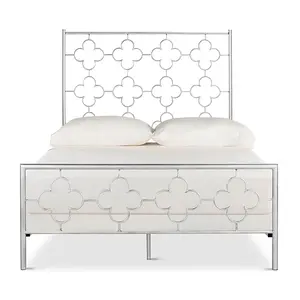 SAFAVIEH Morris Lattice 62.5 Metal Bed Queen - Antique Silver/multi