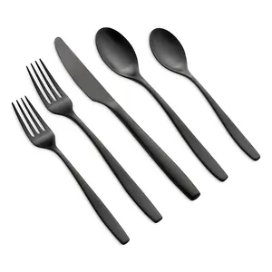 CAMBRIDGE Silversmiths Averie Satin 20 Piece Flatware Set - Black