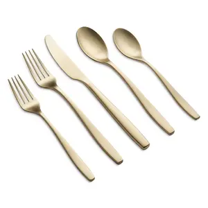 CAMBRIDGE Silversmiths Averie Satin 20 Piece Flatware Set - Champagne