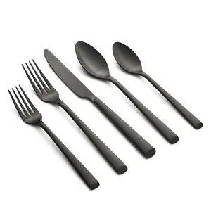 CAMBRIDGE Silversmiths Gilda Satin 20-piece Flatware Set, Service For 4 - Black