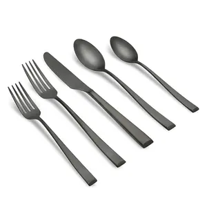 CAMBRIDGE Silversmiths Marlise Satin 20 Piece Flatware Set - Black