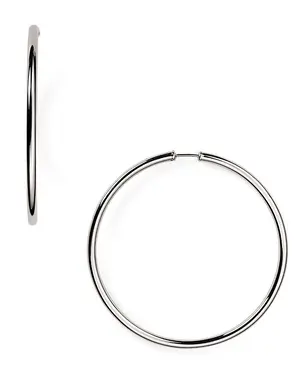 Aqua Large Hoop Earrings - Silver