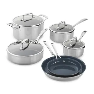 ZWILLING Clad Cfx 10-piece Stainless Steel Ceramic Nonstick Cookware Set