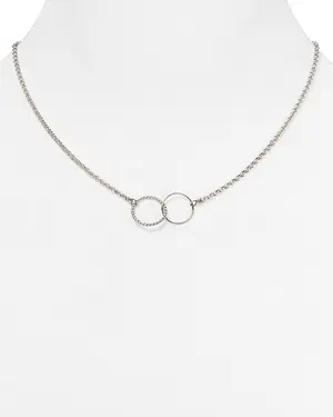 Aqua Sterling Interlocking Pendant Necklace - Silver