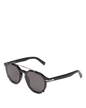Dior Blacksuit Ri Round Sunglasses - Black/gray Solid