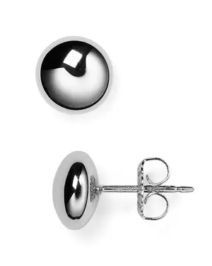 Aqua Sterling Flat Bead Stud Earrings