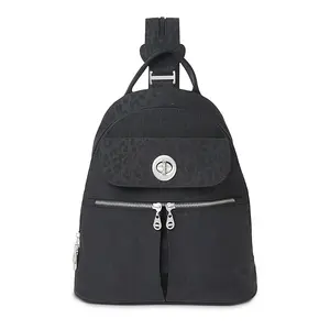 BAGGALLINI Naples Convertible Backpack - Black Cheetah Emboss