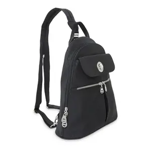 BAGGALLINI Naples Convertible Backpack - Black Cheetah Emboss