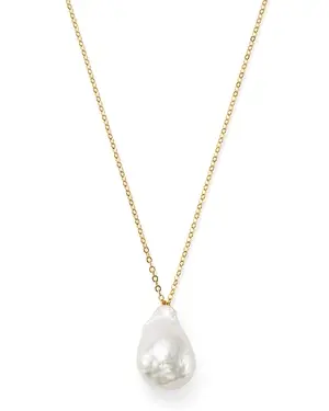 Bloomingdale'S 14k Yellow Gold Baroque Cultured Pearl Pendant Necklace - White/gold