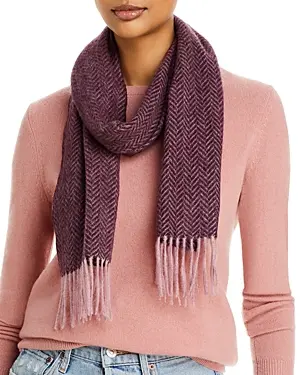 Bloomingdale'S Herringbone Cashmere Scarf - Exclusive Purple