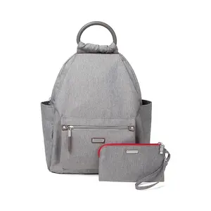 BAGGALLINI Baggallini Classic All Day Backpack With RFID Phone Wristlet Sterling Shimmer
