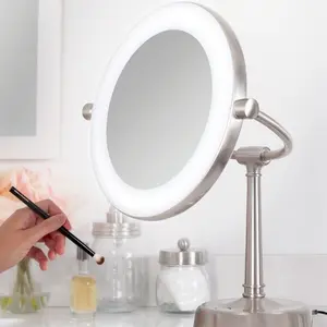 ZADRO Lexington Customizable Sunlight Led Lighted Vanity Mirror, 10x/1x Magnification - Silver