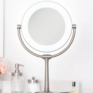 ZADRO Lexington Customizable Sunlight Led Lighted Vanity Mirror, 10x/1x Magnification - Silver
