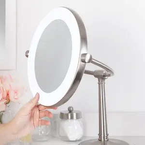 ZADRO Lexington Customizable Sunlight Led Lighted Vanity Mirror, 10x/1x Magnification - Silver