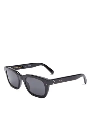 Celine Bold 3 Dots Rectangular Sunglasses - Black/gray Solid