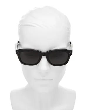 Celine Bold 3 Dots Rectangular Sunglasses - Black/gray Solid