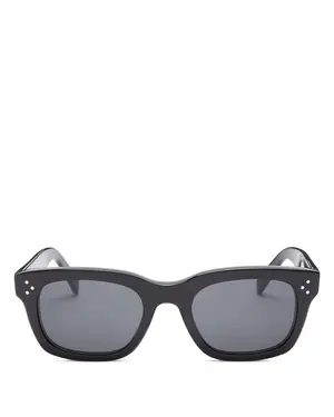 Celine Bold 3 Dots Rectangular Sunglasses - Black/gray Solid