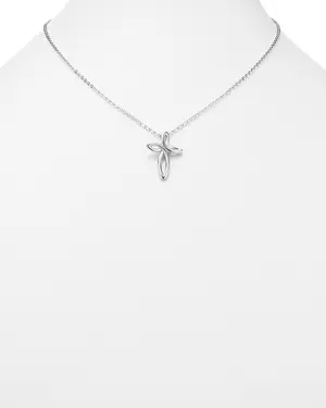Aqua Bloomingdale's Fine Collection Sterling Looped Cross Pendant Necklace