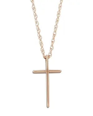 Bloomingdale'S 14k Cross Pendant Necklace - Rose Gold