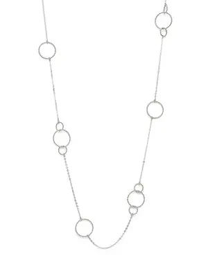 Aqua Bloomingdale's Fine Collection Sterling Twisted Circles Station Necklace - Silver