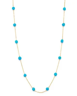 BLOOMINGDALE'S Turquoise Station Necklace In 14K Yellow Gold
