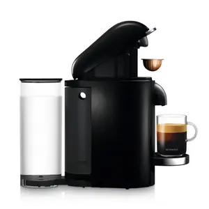 NESPRESSO Vertuoplus Deluxe Breville With Aeroccino Milk Frother, Classic - Black