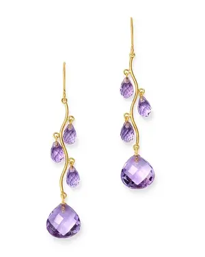 Bloomingdale'S Amethyst Chandelier Earrings In 14k Yellow Gold - Purple/gold