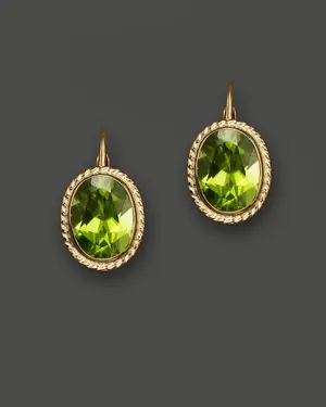 Bloomingdale'S 14k Yellow Gold Peridot Drop Earrings - Green/gold