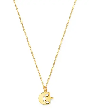 MOON & MEADOW 14k Yellow Star & Moon Pendant Necklace - Gold