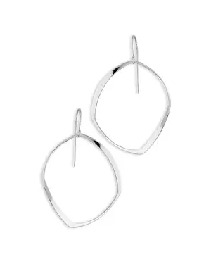 Aqua Abstract Oval Drop Earrings - Silver