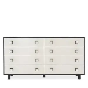 BERNHARDT Silhouette 8 Drawer Dresser With Square Hardware - Eggshell/onyx