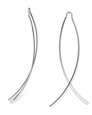 Aqua Sterling Threader Earrings - Silver