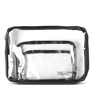 BAGGALLINI Clear Travel Pouch Set Black