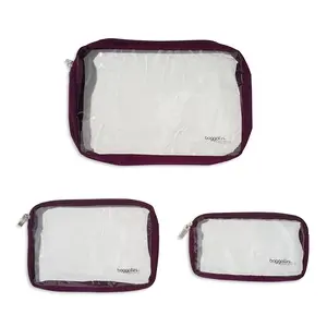 BAGGALLINI Clear Travel Pouch Set Mulberry