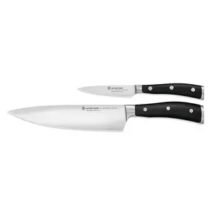 WUSTHOF Classic Ikon 2 Pc Knife Set - Black