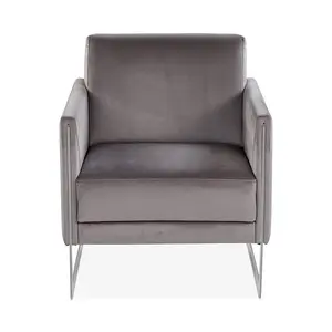 GIUSEPPE NICOLETTI Coco Velvet Brass Chair Dubai Grigio - Stainless Steel