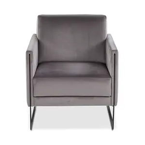 GIUSEPPE NICOLETTI Coco Velvet Brass Chair - Dubai Grigio - Titanium