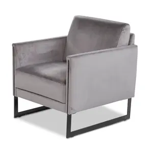 GIUSEPPE NICOLETTI Coco Velvet Brass Chair - Dubai Grigio - Titanium