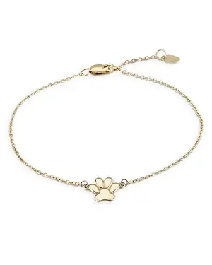 MOON & MEADOW 14k Yellow Dog Paw Chain Bracelet - Gold