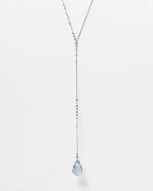 Aqua Sterling And Topaz Y Necklace