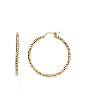 Bloomingdale'S 14k Yellow Twisted Hoop Earrings - Gold