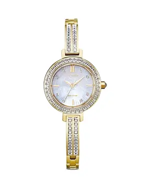 Citizen Eco Drive Silhouette Crystal Watch - White