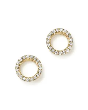 Bloomingdale'S Diamond Circle Stud Earrings - White/gold