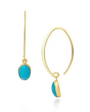 Bloomingdale'S 14k Yellow Gold Turquoise Threader Drop Earrings - Blue/gold
