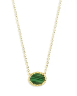 Bloomingdale'S Malachite Pendant Necklace - Green/gold