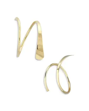 MOON & MEADOW 14k Yellow Tapered Wire Cuff Earrings - Gold