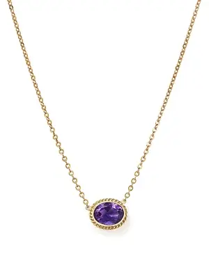 Bloomingdale'S Bezel Pendant Necklace - Amethyst